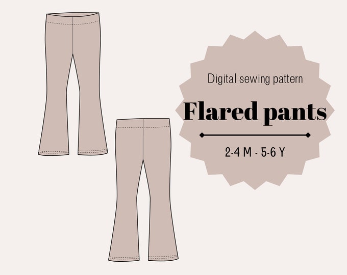Toddler Bell Bottom Pattern, Baby Pants Flared Style, Girls Pants ...
