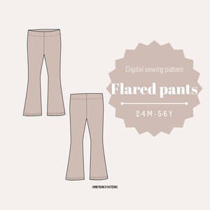Flared Pants Pattern for Girls, Flared Pants Sewing PDF, Toddler Girl Patterns, DIY Craft ...
