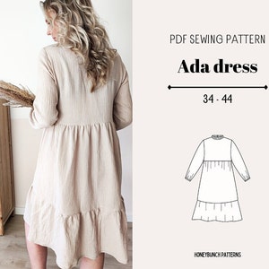 Ada Dress | Sewing Pattern Women | PDF Sewing Pattern | Boho-style ...