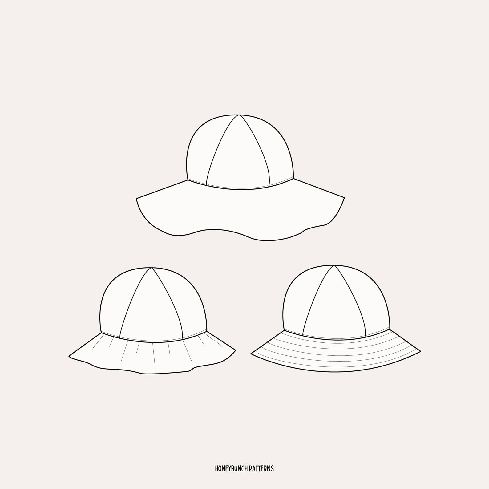 Easy Sun Hat Girls, Baby Sun Hat PDF Sewing Pattern, Kids Wide Brim Hat ...