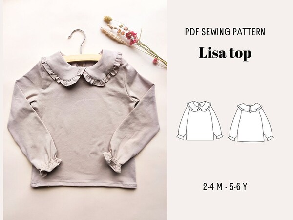 Girls Top Button Back PDF Pattern Pdf Kids Pattern Sewing - Etsy Canada