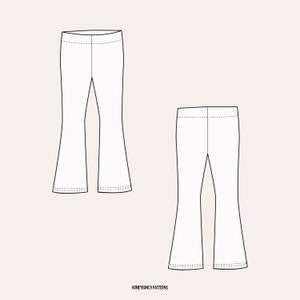 Flared Pants Pattern for Girls, Flared Pants Sewing PDF, Toddler Girl ...