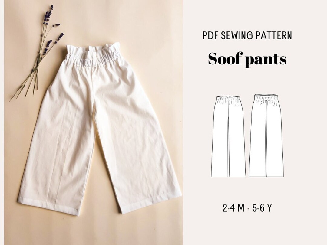 Loungewear Digital PDF Sewing Pattern, Wide Leg Paper-bag Sewing ...