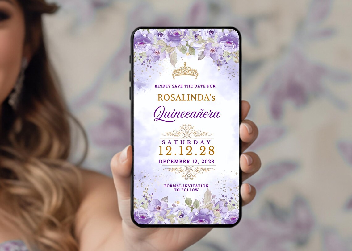 Animated Quinceañera Save the Date | Editable Canva Video | Editable ...