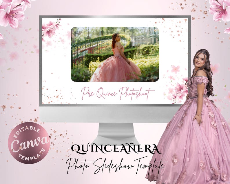 Quinceanera Slideshow Template | Editable Canva Video | Photo Video for ...