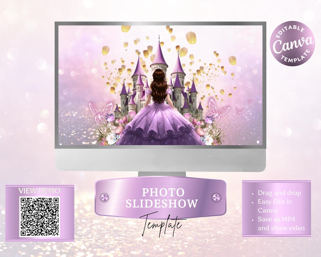 Purple Quinceanera Slideshow Template | Tangled Floating Lantern Video ...