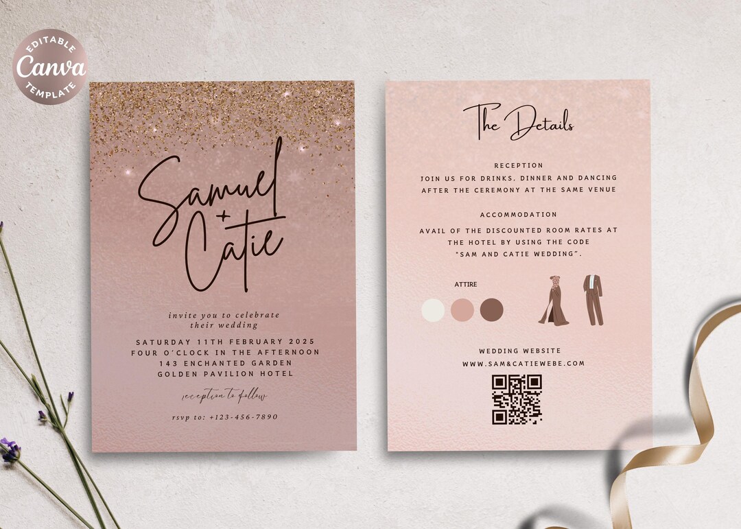 Mocha Mouse Wedding Invitation Template for Print, Email Evite ...