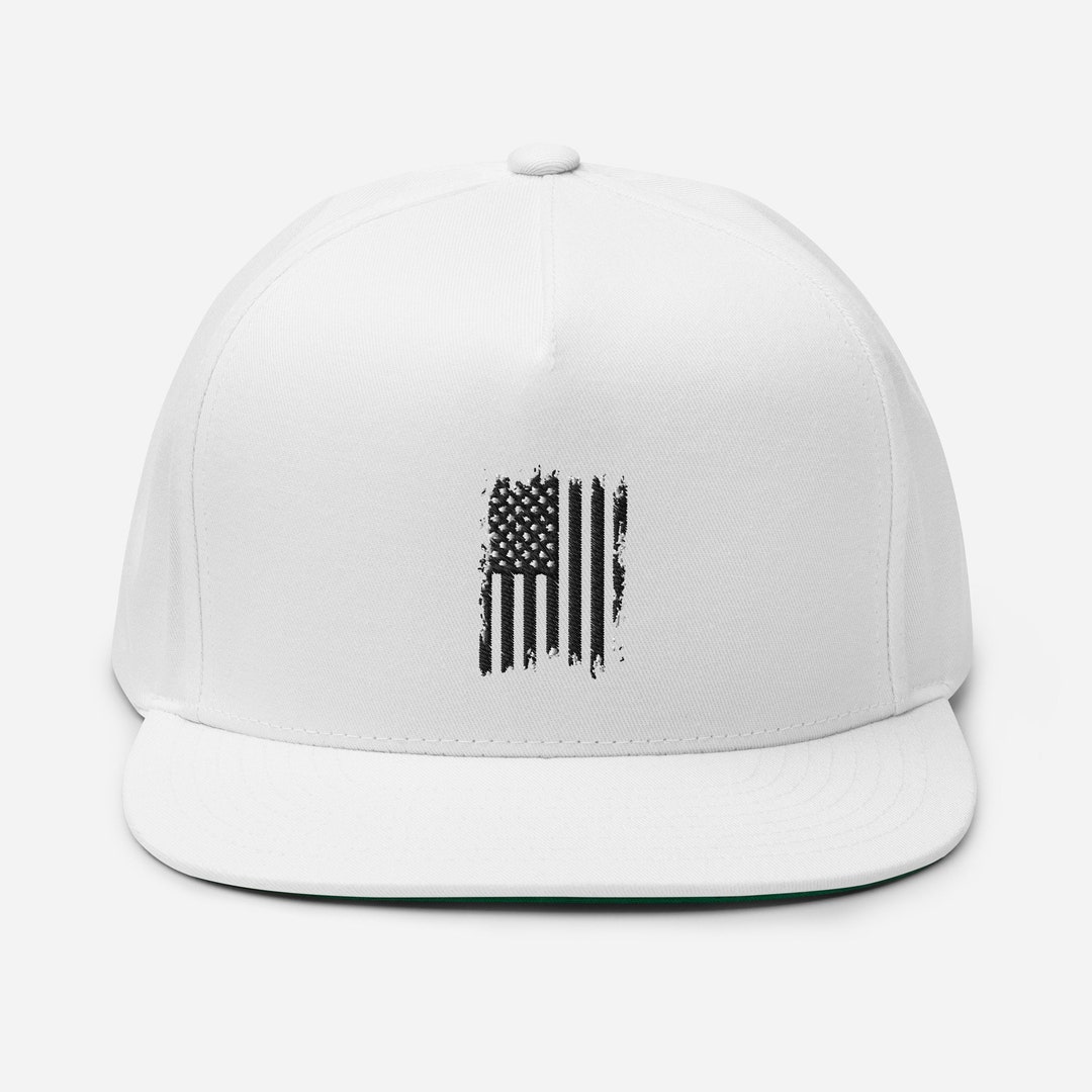 Distressed Flag Flat Bill Cap - Etsy
