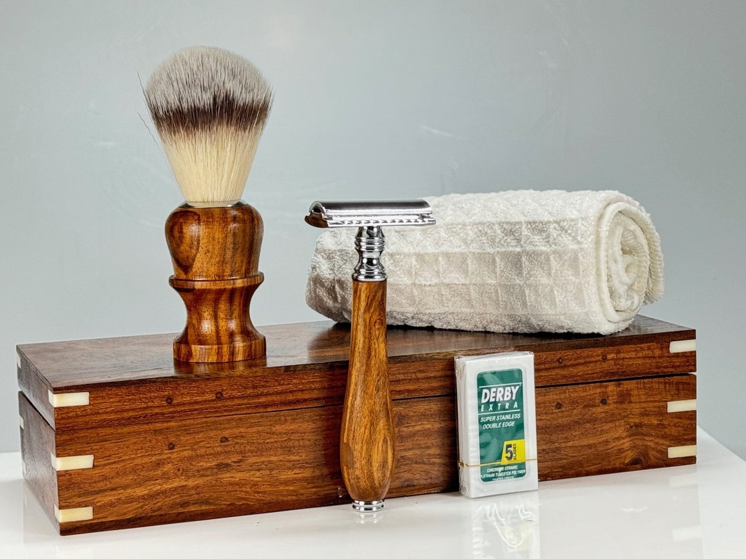 Handmade Traveling Wood Shaving Box Antique Style Wooden Classic ...