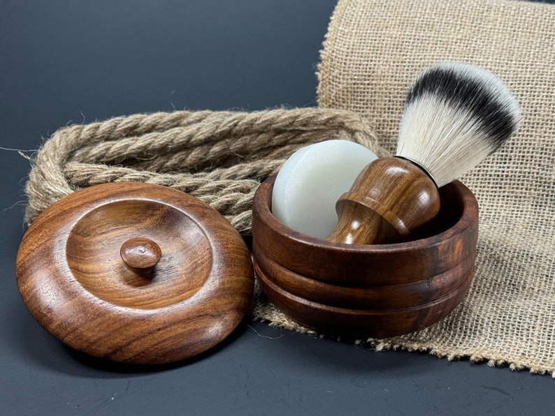 Handmade Wood Wooden Shaving Set Kit,shaving Mug Bowl,brush,shaving ...