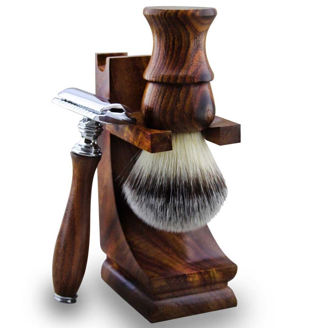 Vintage Style 3 Pcs Wooden Shaving Kit With Traditional Hair Remover ...
