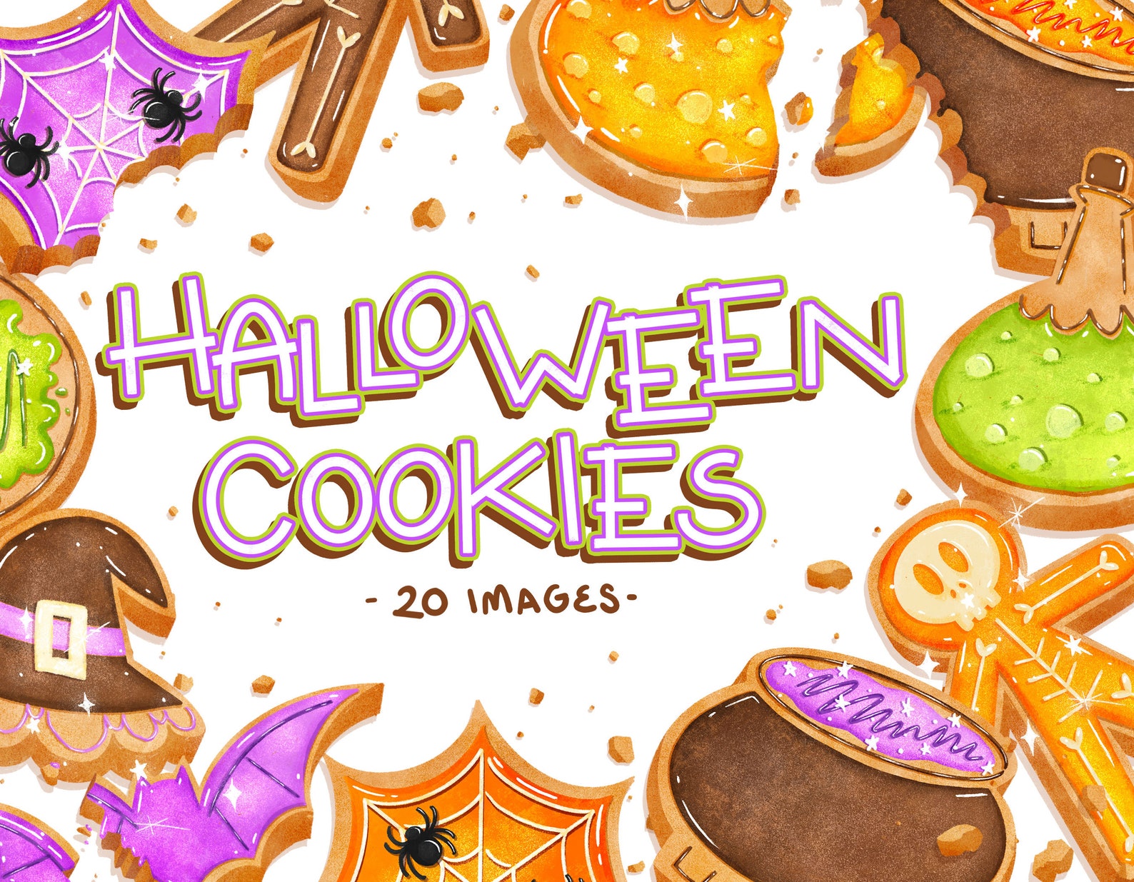 Halloween Cookies Clipart Spooky Halloween Cookie Clip Art Scary Cookie ...
