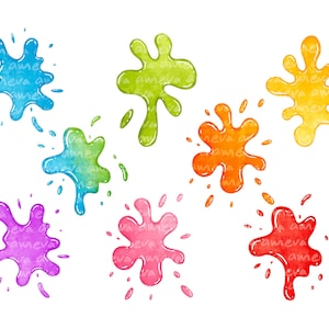 Paint Splats Clipart Rainbow Paint Bundle Painting Clipart Color Paint ...
