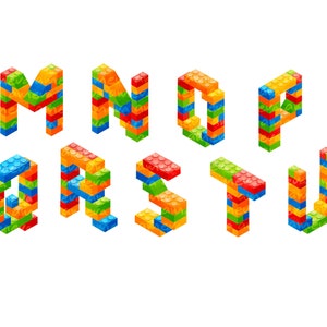 Brick Block 3D Letters Clipart Plastic Building Bricks Alphabet PNG ...