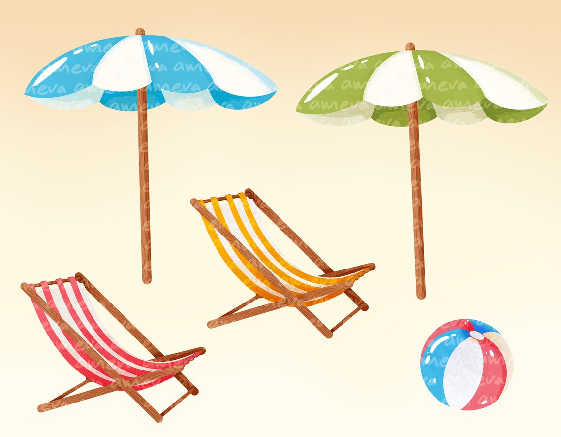 Summer Clipart Digital Download Tropical Beach Vacation Bundle - Etsy