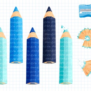 Colored Pencils Clipart Set Back to School Supplies Bundle Rainbow ...