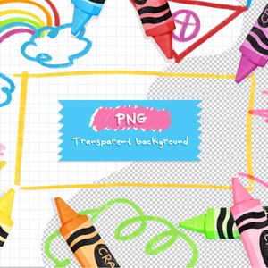 Coloring Crayons Clip Art Set Rainbow Crayons Watercolor Clipart Art ...