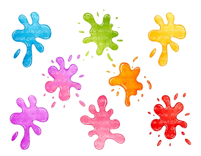 Paint Splats Clipart Rainbow Paint Bundle Painting Clipart Color Paint ...