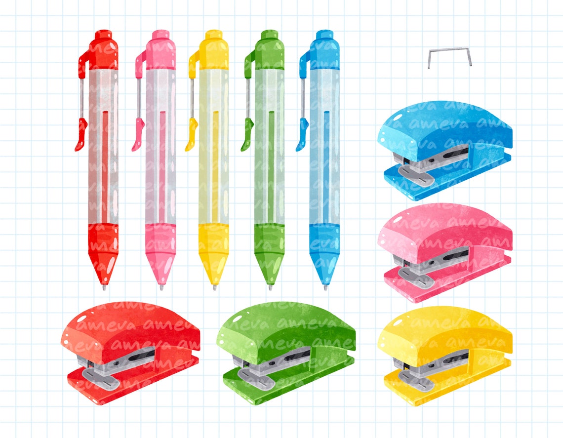 Back to School Supplies Clipart School Teacher Clip Art Set Rainbow ...