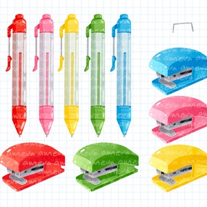 Back to School Supplies Clipart School Teacher Clip Art Set Rainbow ...