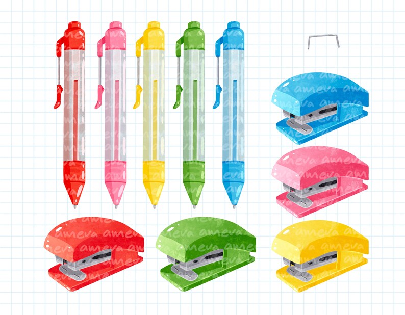 Back to School Supplies Clipart School Teacher Clip Art Set Rainbow ...
