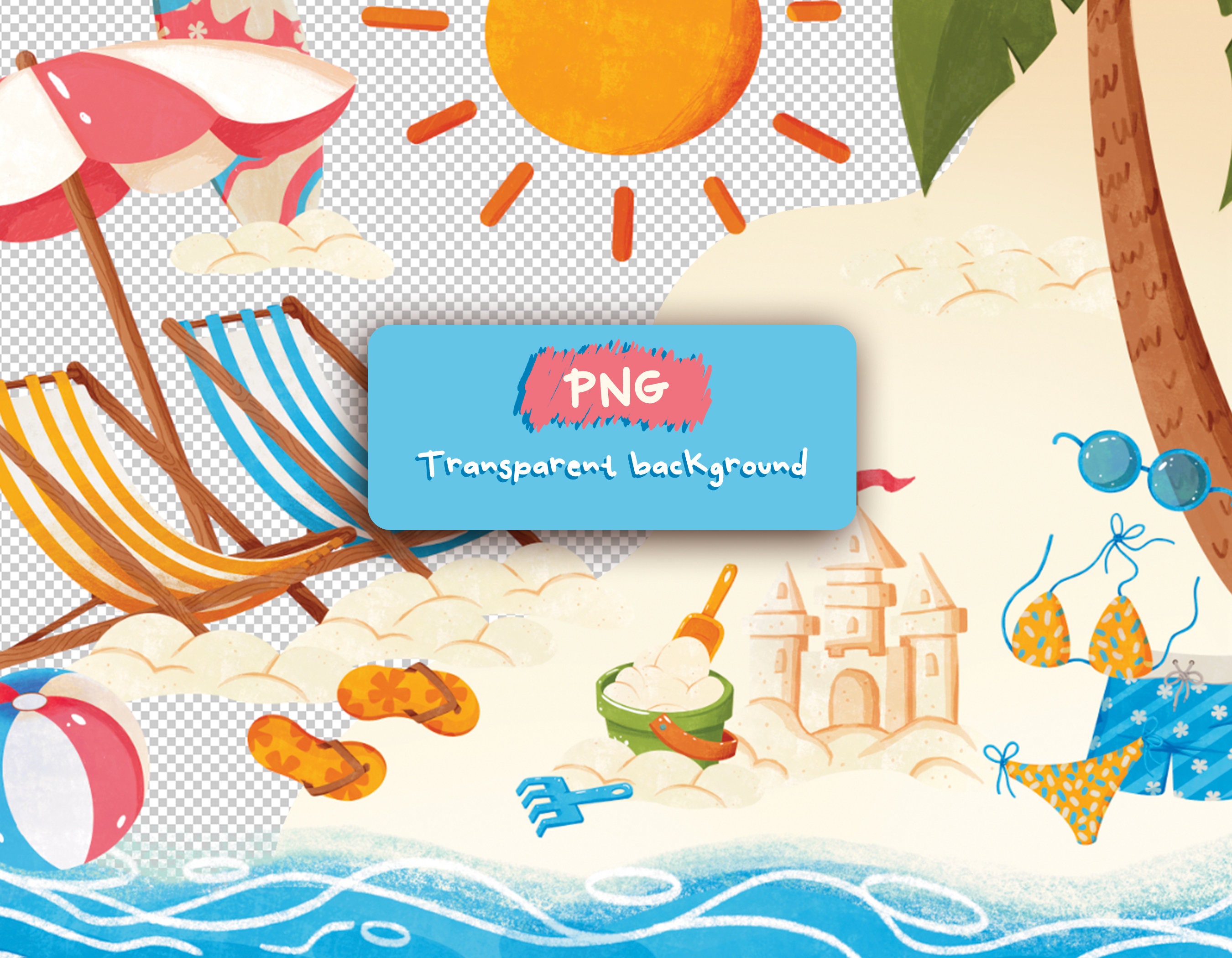 Summer Clipart Digital Download Tropical Beach Vacation Bundle - Etsy