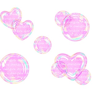 Blowing Pink Bubbles Clipart PNG Commercial Use Love Heart Bubble ...