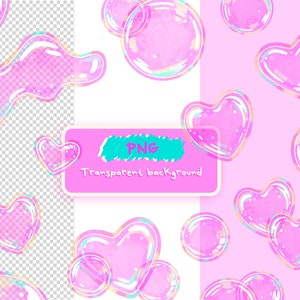 Blowing Pink Bubbles Clipart PNG Commercial Use Love Heart Bubble ...