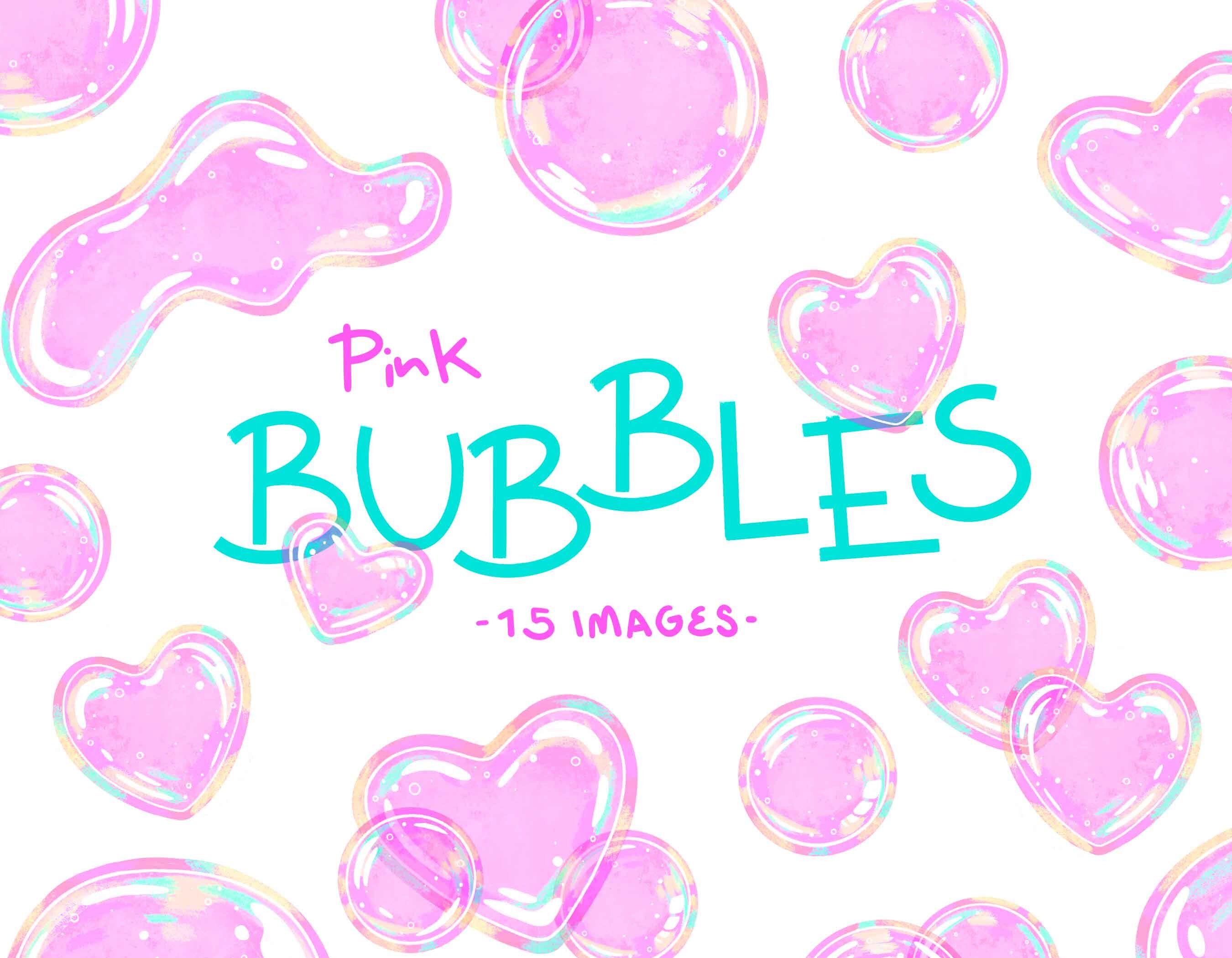 Blowing Pink Bubbles Clipart PNG Commercial Use Love Heart Bubble ...