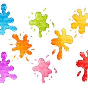 Paint Splats Clipart Rainbow Paint Bundle Painting Clipart Color Paint ...