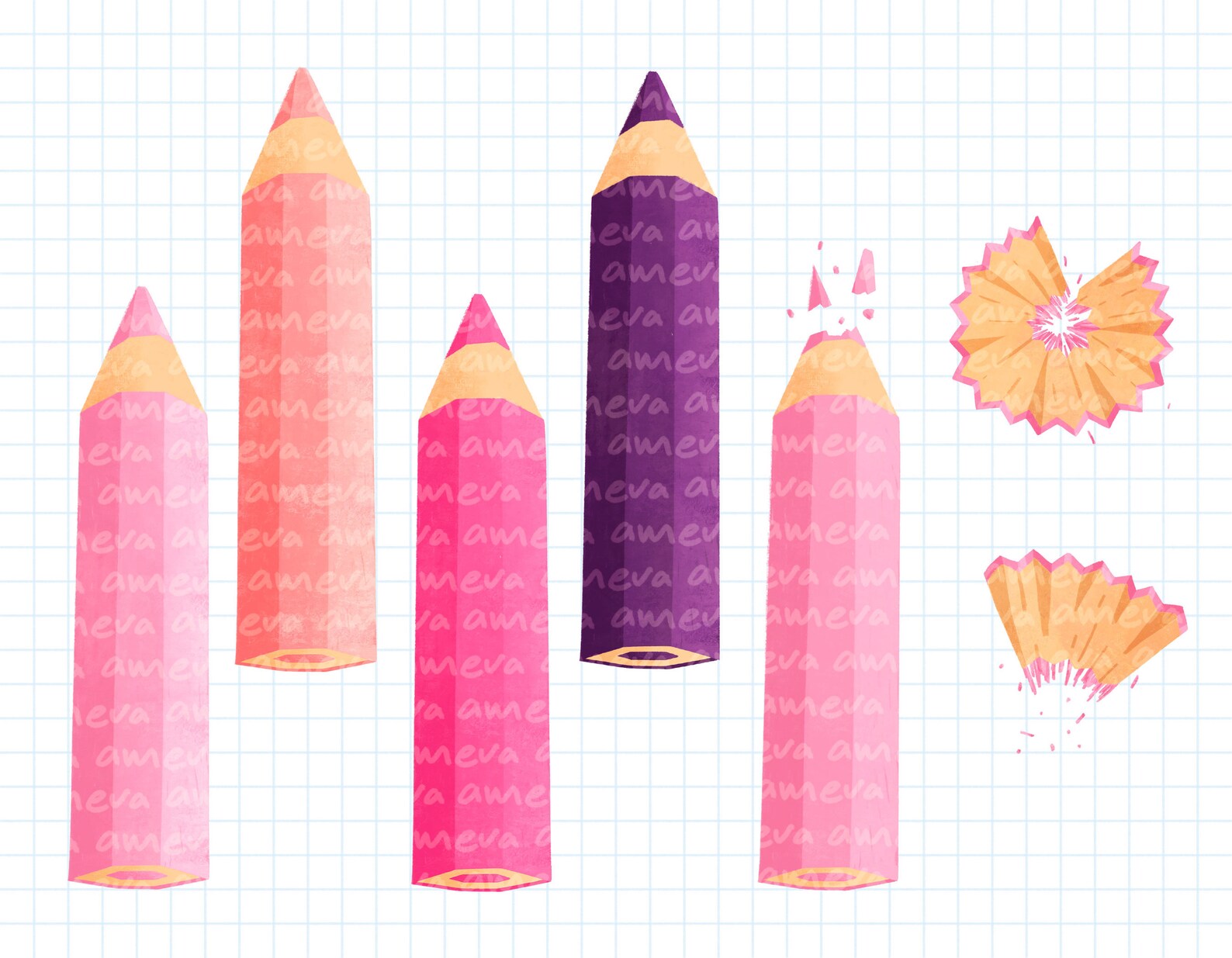 Colored Pencils Clipart Set Back to School Supplies Bundle Rainbow ...