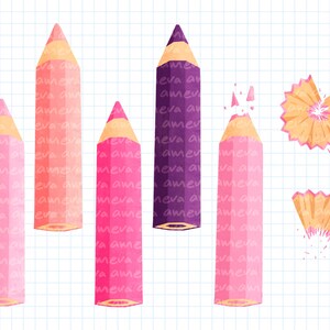 Colored Pencils Clipart Set Back to School Supplies Bundle Rainbow ...