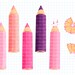 Colored Pencils Clipart Set Back to School Supplies Bundle Rainbow ...