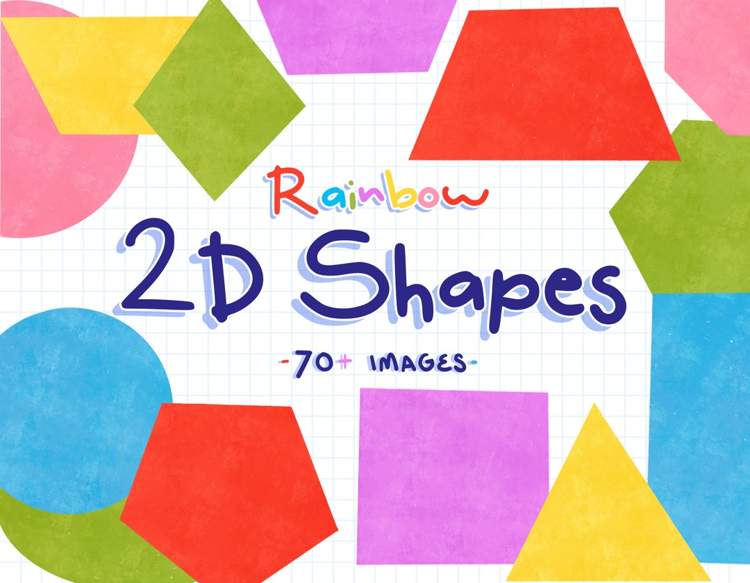 Rainbow 2D Shapes Digital Download Circle Rectangle Triangle Square ...