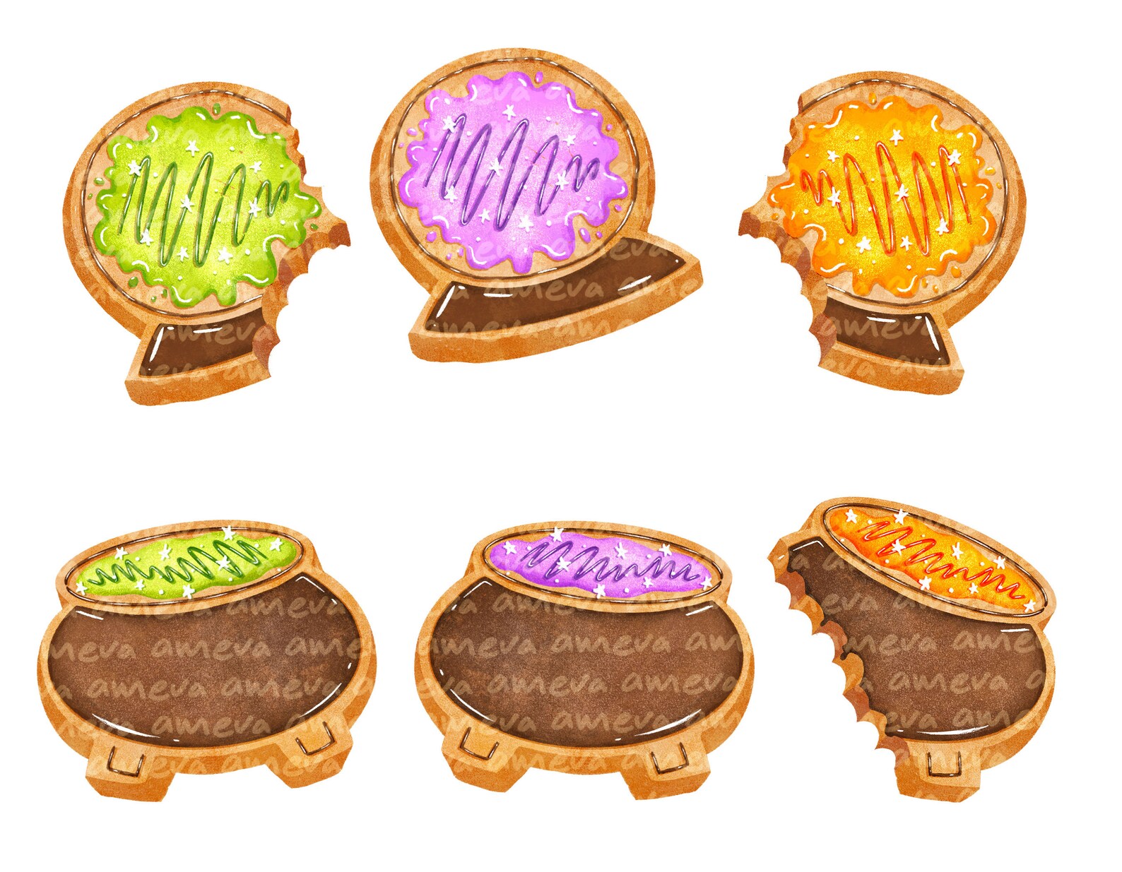 Halloween Cookies Clipart Spooky Halloween Cookie Clip Art Scary Cookie ...