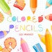 Coloring Crayons Clip Art Set Rainbow Crayons Watercolor Clipart Art ...