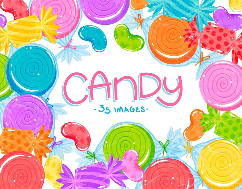 Candy Clipart Sugar Sweets Jelly Beans Hard Candies Candy Party Clip ...