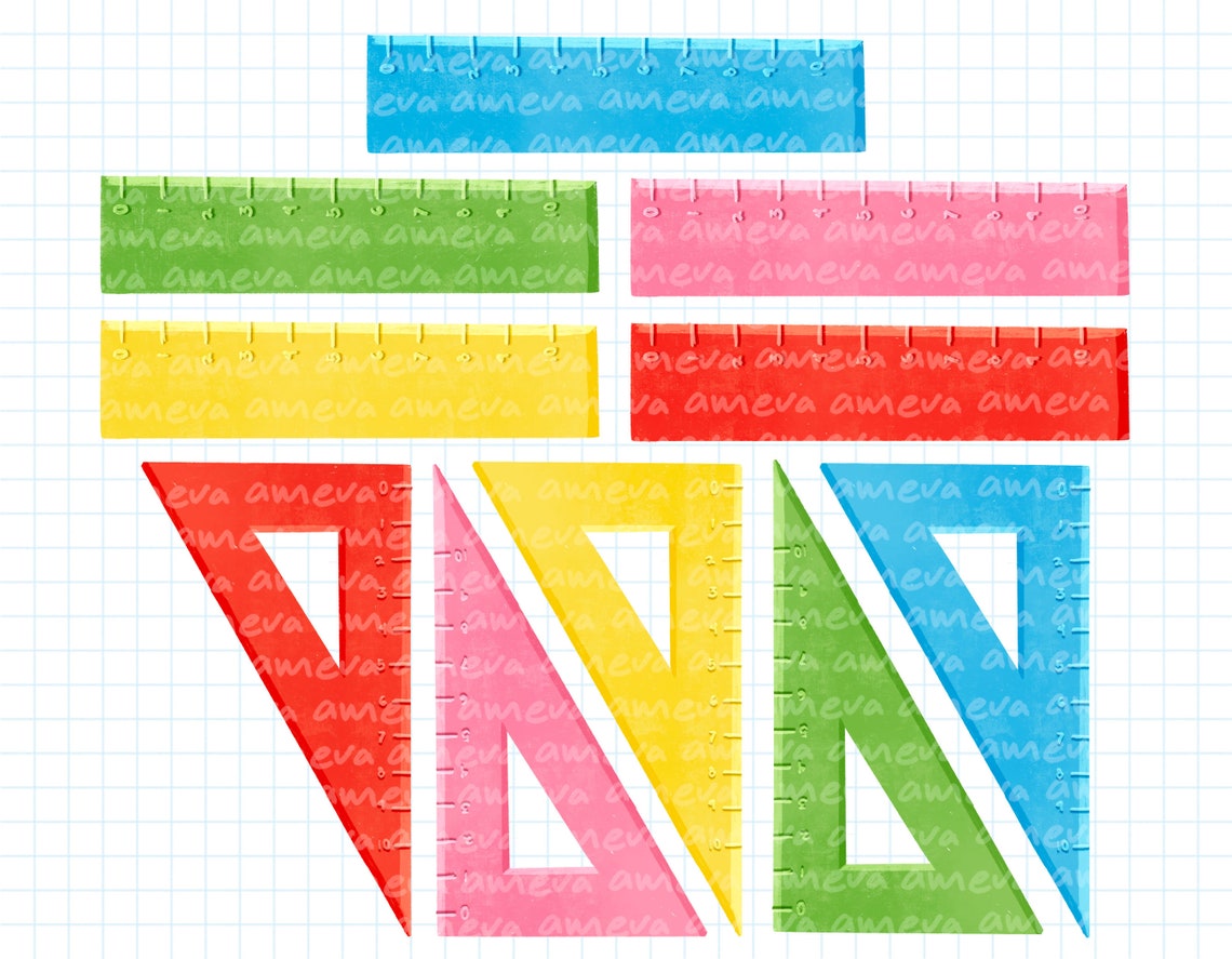 Back to School Supplies Clipart School Teacher Clip Art Set Rainbow ...