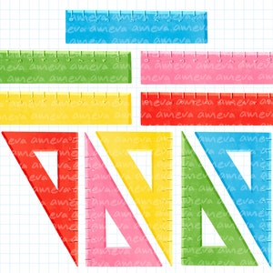 Back to School Supplies Clipart School Teacher Clip Art Set Rainbow ...