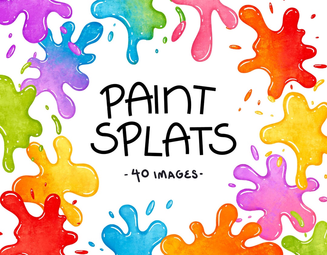 Paint Splats Clipart Rainbow Paint Bundle Painting Clipart Color Paint ...
