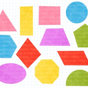Rainbow 2D Shapes Digital Download Circle Rectangle Triangle Square ...