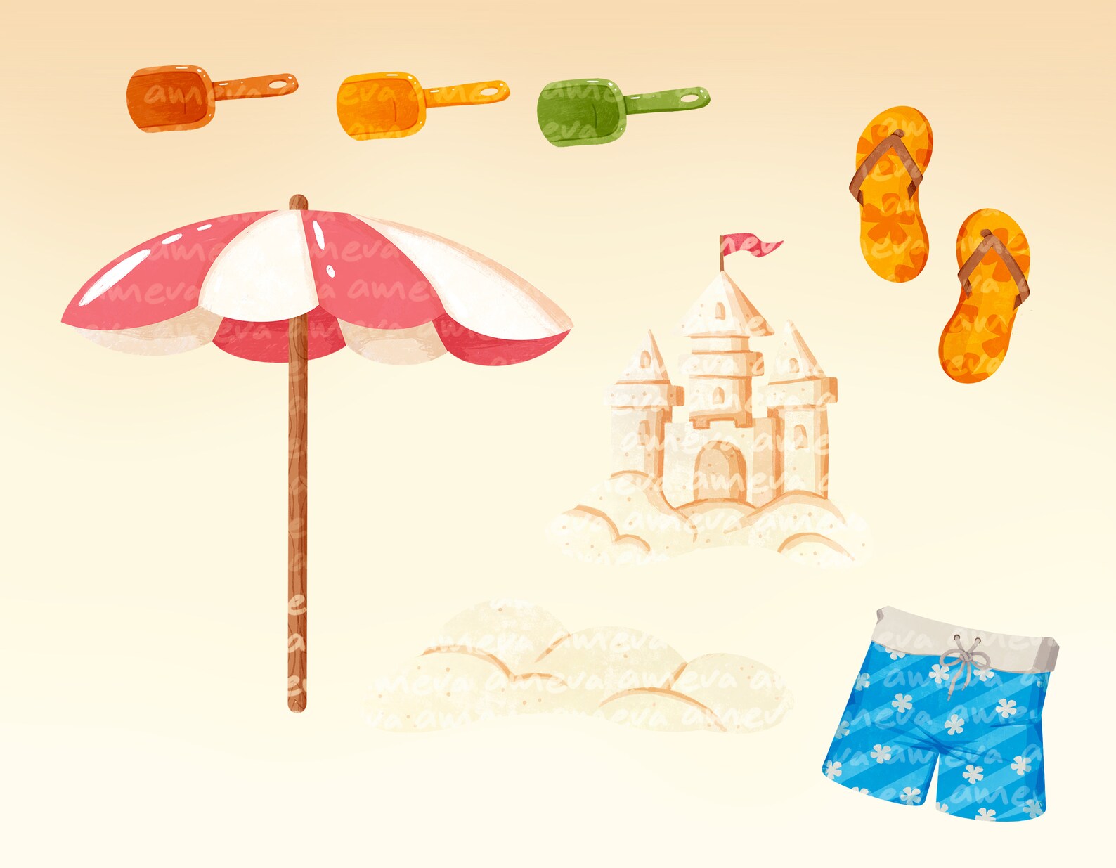 Summer Clipart Digital Download Tropical Beach Vacation Bundle - Etsy