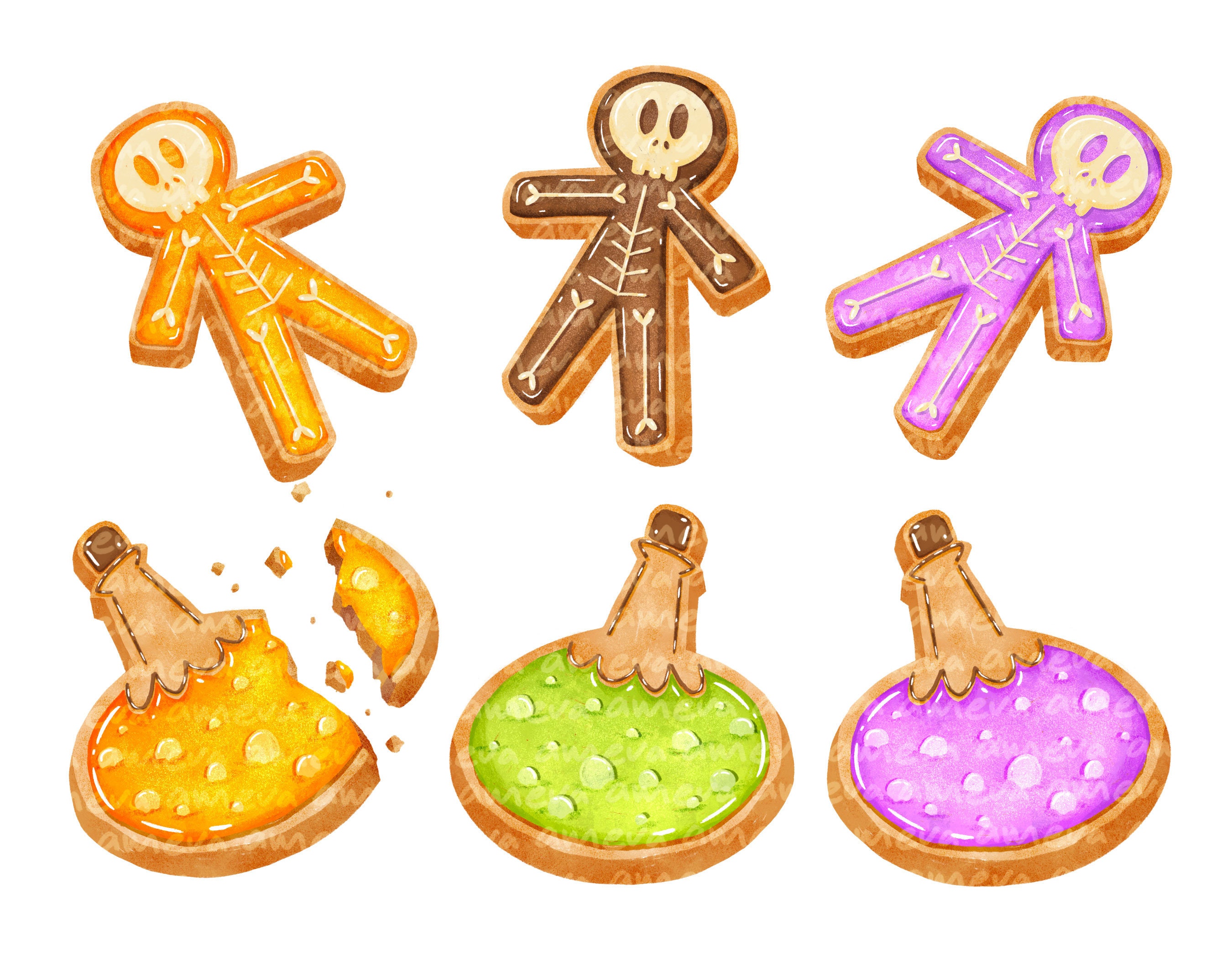 Halloween Cookies Clipart Spooky Halloween Cookie Clip Art Scary Cookie ...