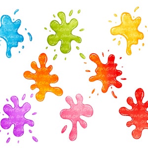 Paint Splats Clipart Rainbow Paint Bundle Painting Clipart Color Paint ...