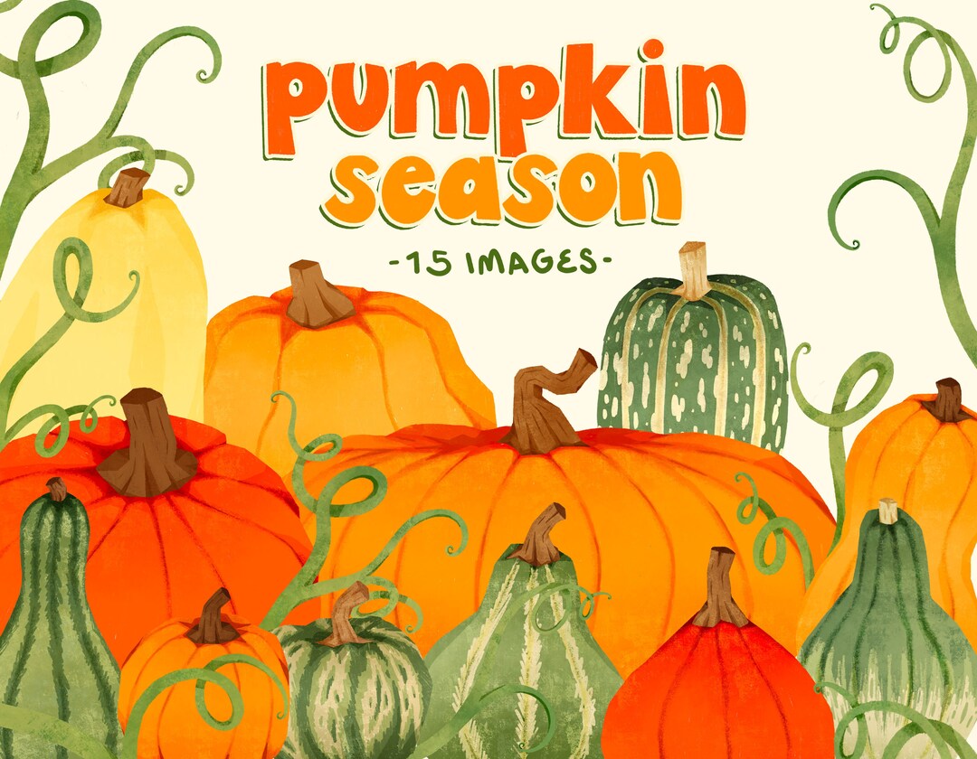 Pumpkin Clipart Fall Pumpkins PNG Files Pumpkin Season Bundle Autumn ...