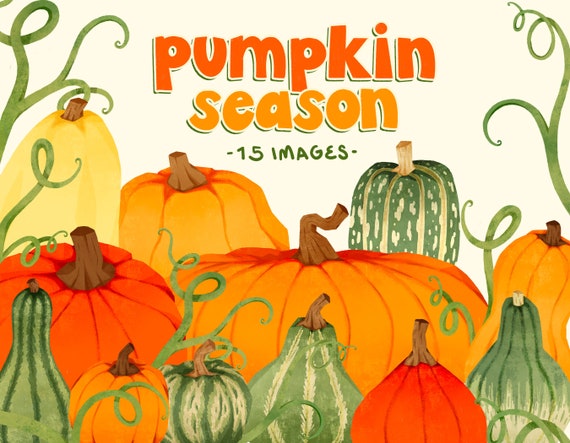 Pumpkin Clipart Fall Pumpkins PNG Files Pumpkin Season Bundle - Etsy