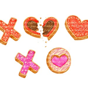 Valentine's Day Cookie Clipart Love Sugar Cookies | Etsy