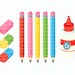 Back to School Supplies Clipart School Teacher Clip Art Set Rainbow ...