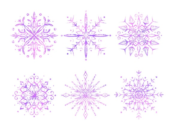 Purple Snowflakes Clipart