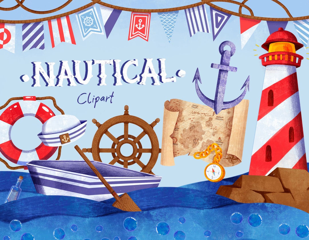 Nautical Clipart Sailor Clip Art Nautical PNG Files for Sublimation ...